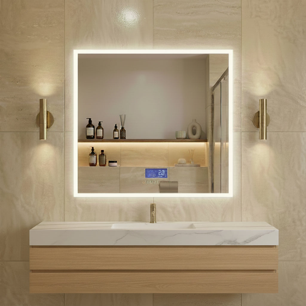 Carson 36" LED Bathroom Mirror with Bluetooth, 36"x32"H - CRLED9647361 ...