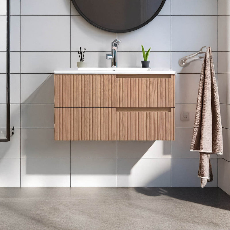 36" Benson Fluted Wall Mount Bathroom Vanity CA2836 – Tanyas & Co.