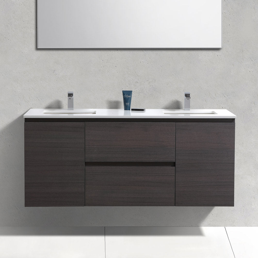 Liam 60" RemyBath Double Sink Wall Mount Bathroom Vanity LM1060D ...